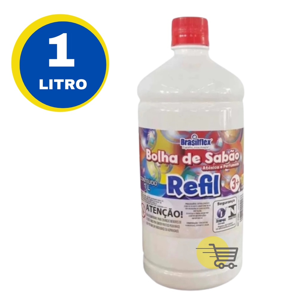Refil Liquido Para Maquina De Fazer Bolhas De Sabão 1 Litro | Shopee Brasil