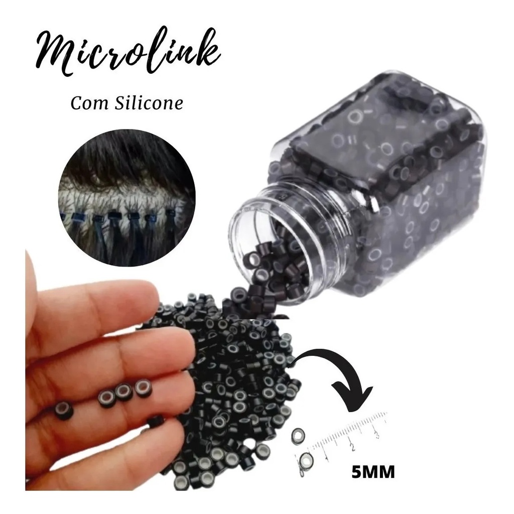 Microlink Com Silicone 1000 Unidades Para Mega Hair Cabelos | Shopee Brasil