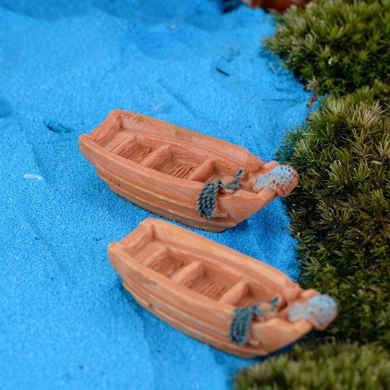 1 Mini Barco De Pesca 4,3 cm - Barquinho Canoa Miniaturas para ...