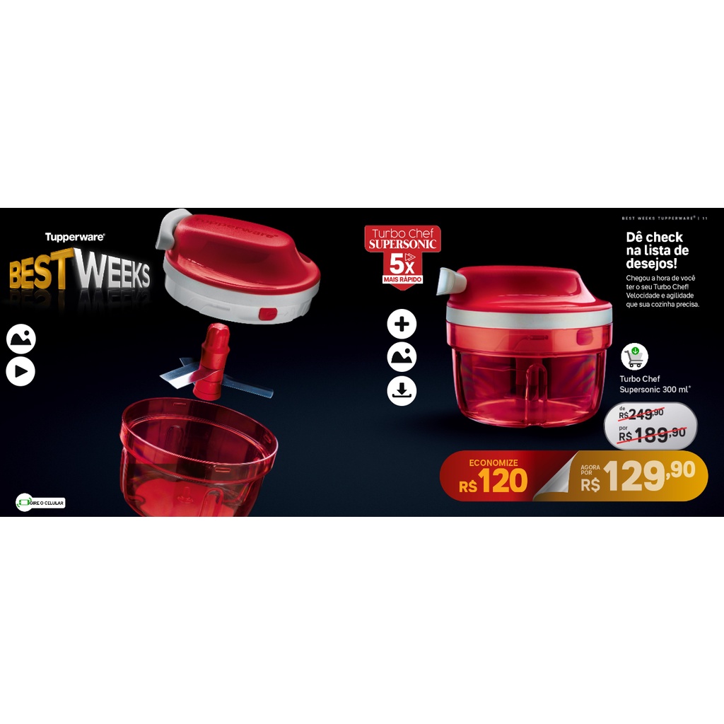 Tupperware Turbo Chef Supersonic 300ml Vermelho | Shopee Brasil