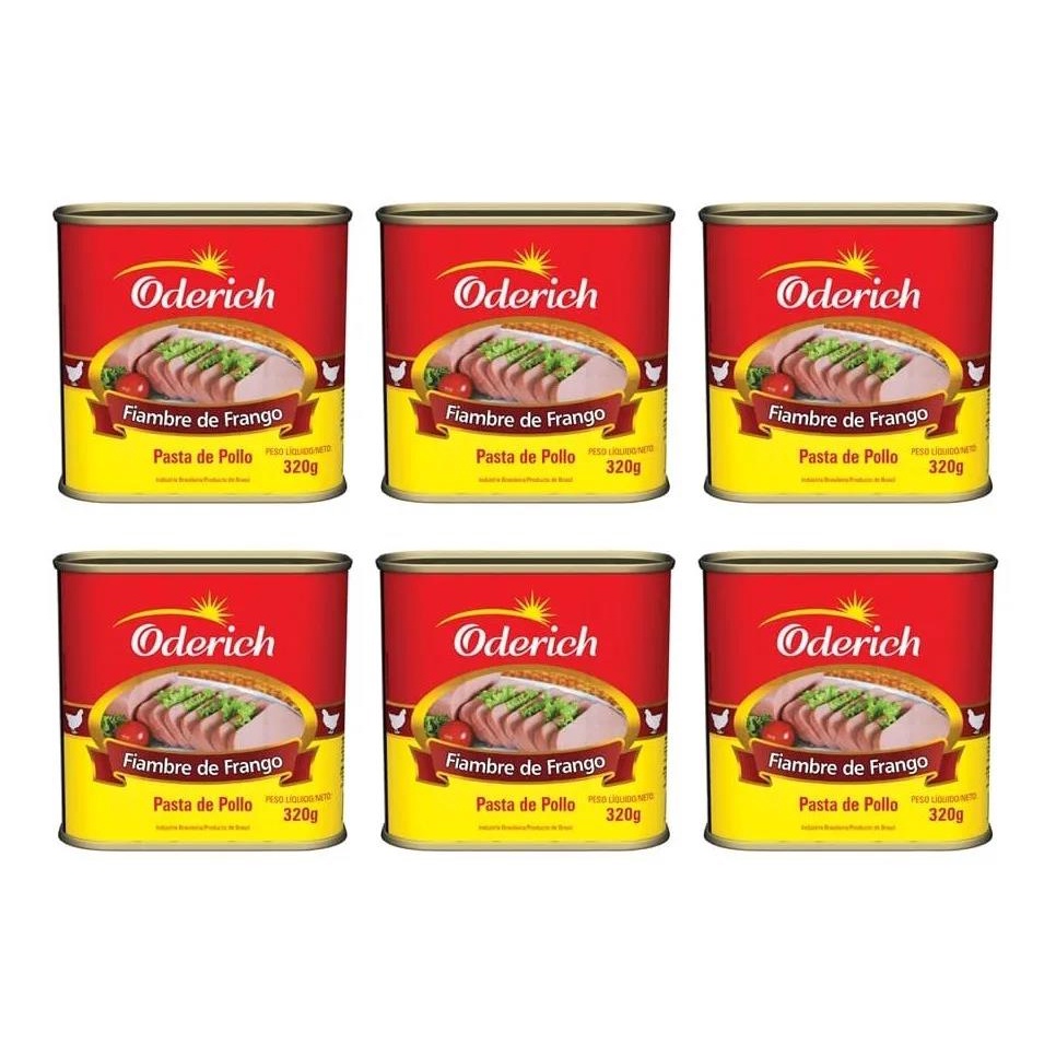 Fiambre De Frango Oderich Kit 6 Latas De 320g | Shopee Brasil