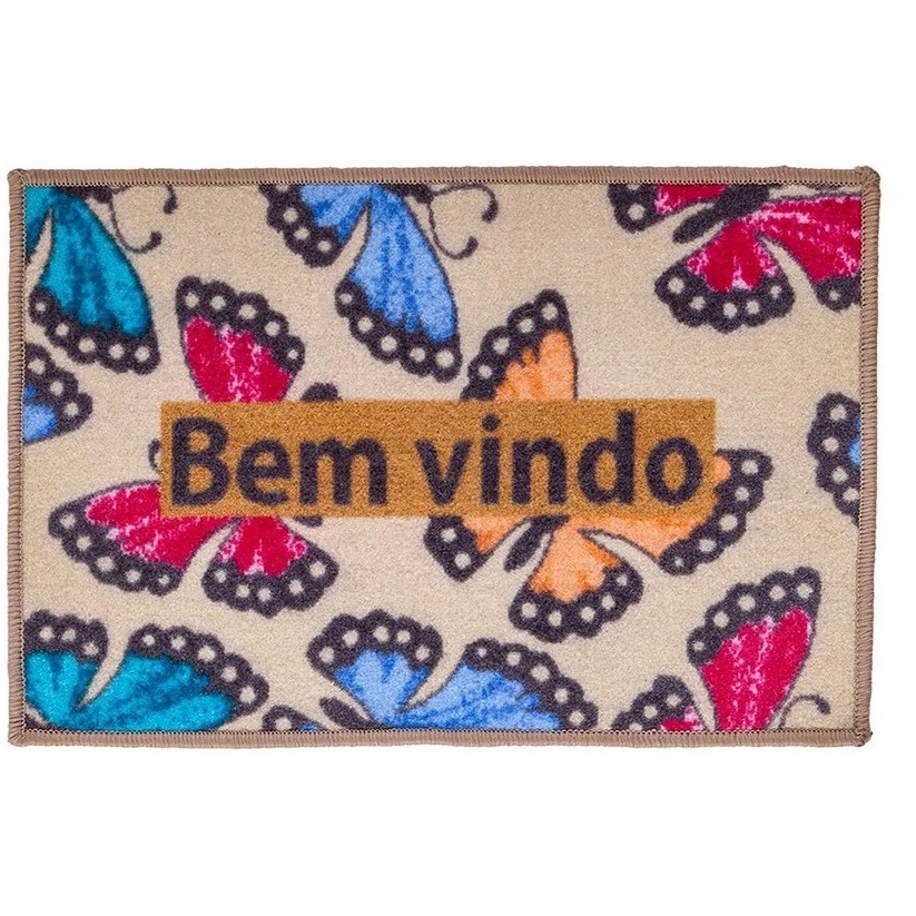 Tapete De Porta Estampado Bem Vindo 40cm x 60 cm Capacho Corttex ...