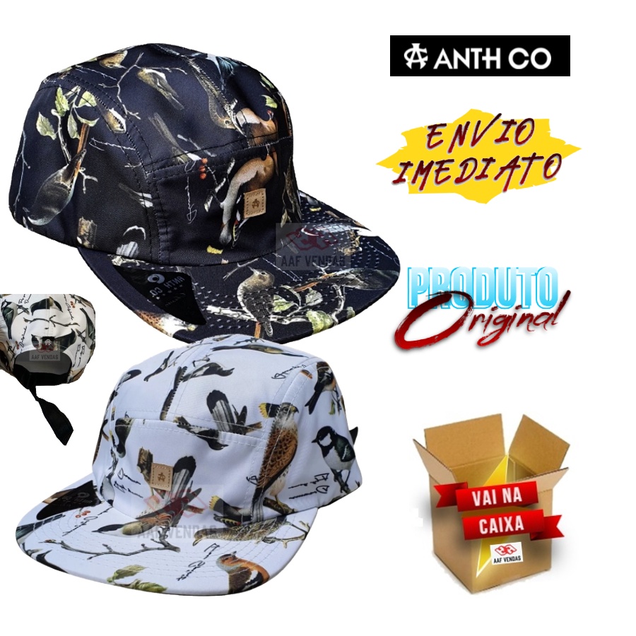 Bone Anth Co Five Panel Bird Preto ou Branco Original transportado na ...