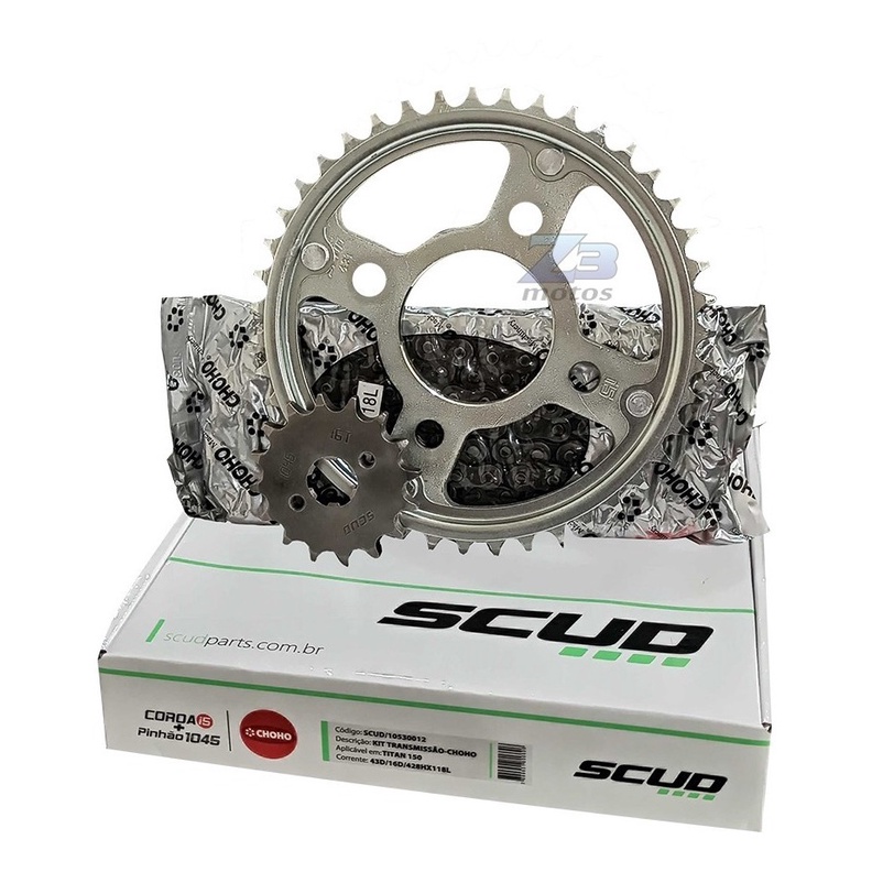 Kit Relacao Scud Titan 150 Coroa 43 Dentes Pinhao 16 Dentes | Shopee Brasil