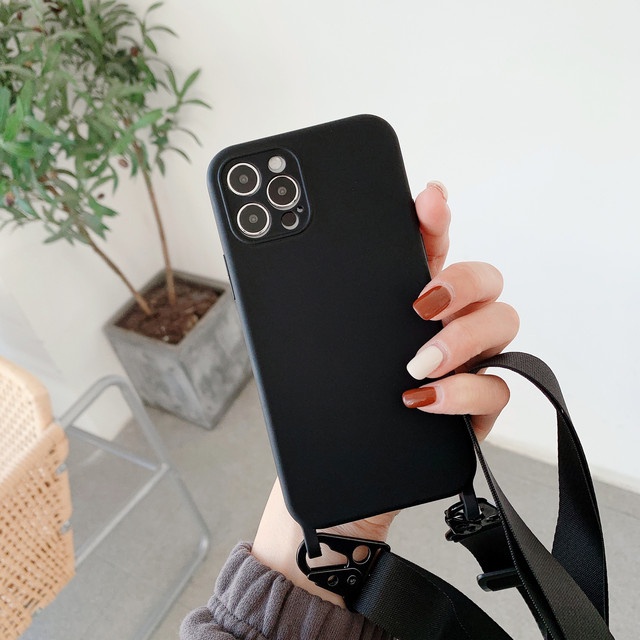 Capa Para Telefone IPhone 13 12 15 Pro Max IP 14 De Silicone Líquido Macio Com Cordão | Shopee ...