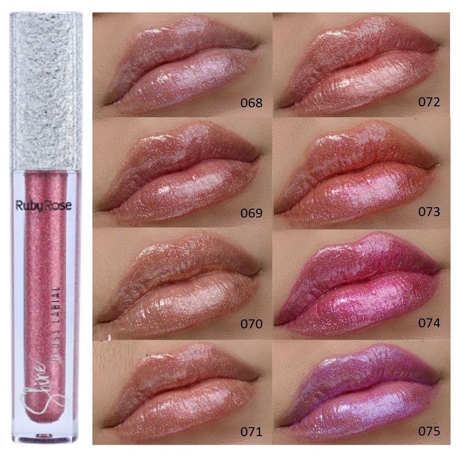 Gloss Labial Shine Glitter Ruby Rose HB-8224 | Shopee Brasil