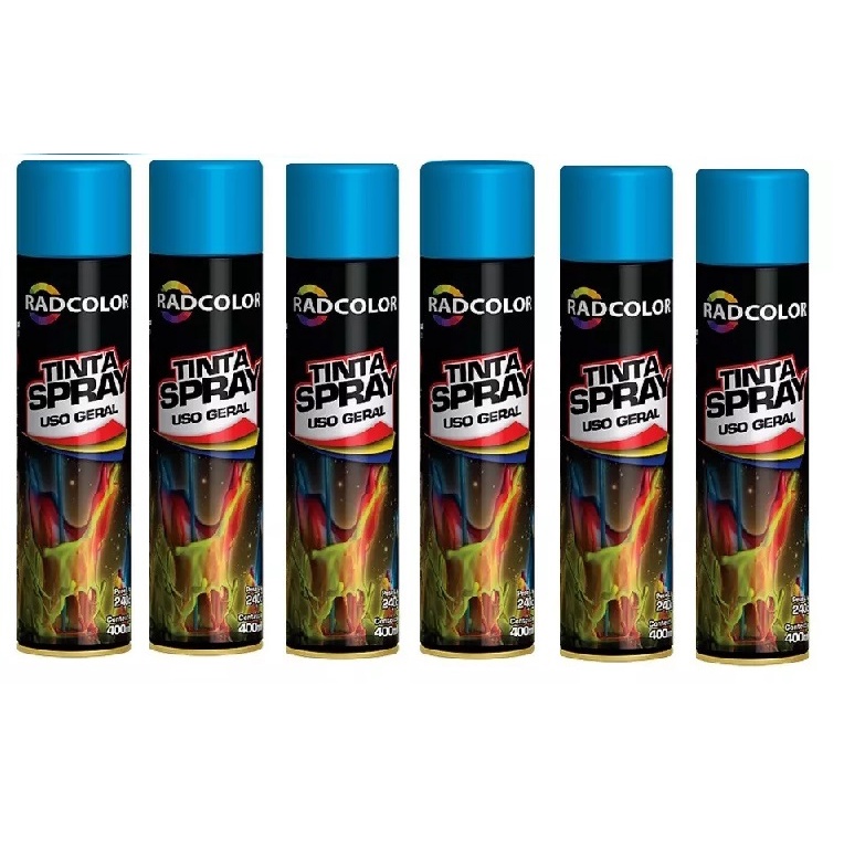 Tinta Spray Radcolor 400 Ml - Uso Geral - Azul Claro - 06 unidades ...