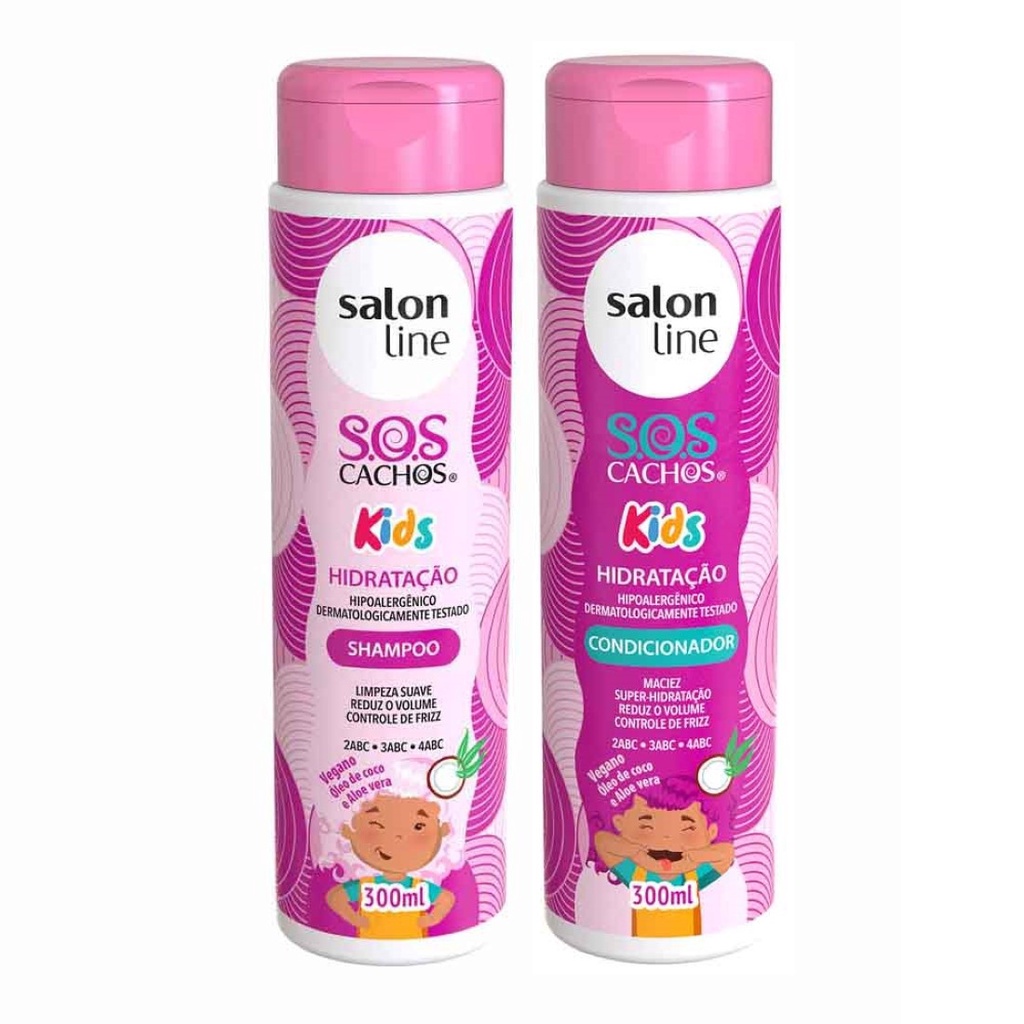 Kit Shampoo e Condicionador SOS Cachos Kids - Salon Line | Shopee Brasil