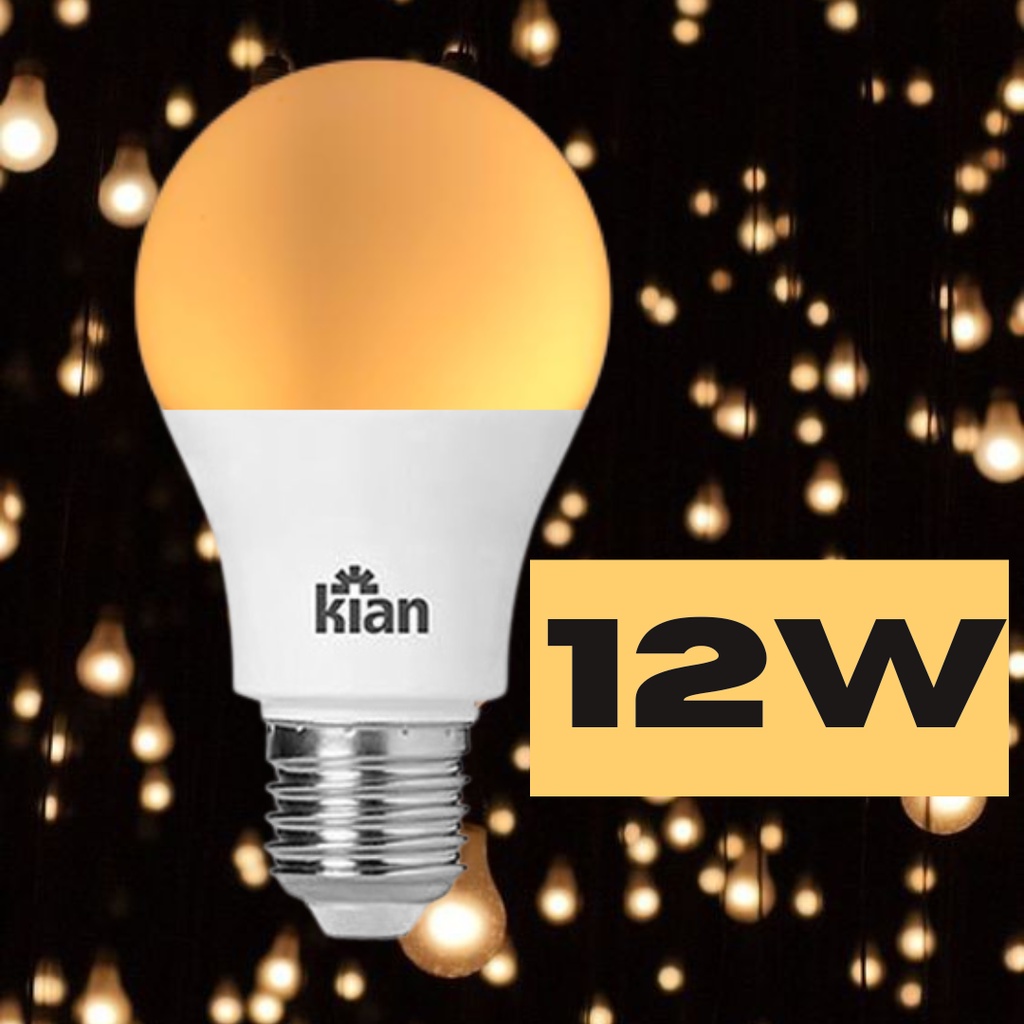 Lampada LED Economica 12w Luz Amarela Quente 3000k Iluminação ...