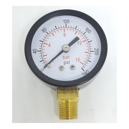 Manômetro Rosca Vertical 1/8 Escala 0 Á 16 Bar 240 Psi 40 Mm | Shopee Brasil