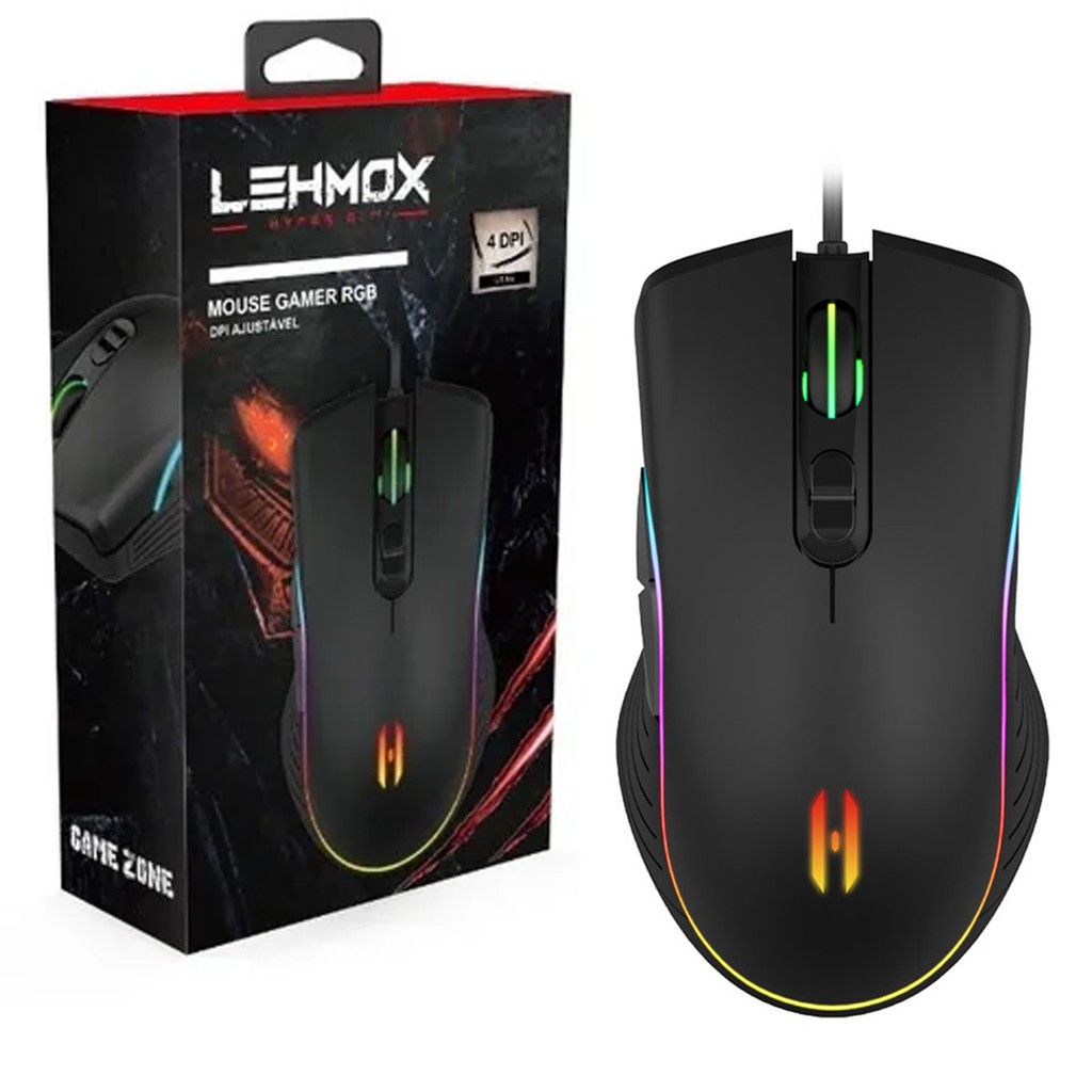Mouse Gamer Lehmox GT-M4 Profissional Luz LED RGB 3200 Dpi Ajustavel ...