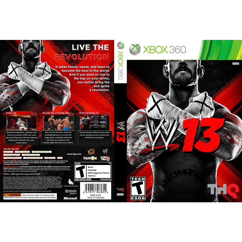 WWE 13 P/ XBOX360 (LTU/LT/JTAG/RGH) | Shopee Brasil