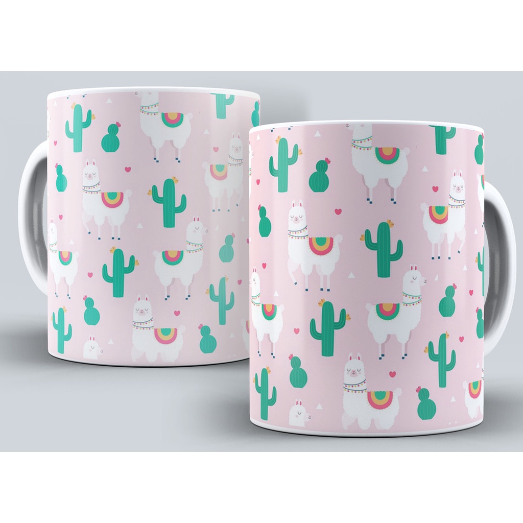 Caneca Porcelana Cacto Lindo louca por cacto Decorada presente e ...