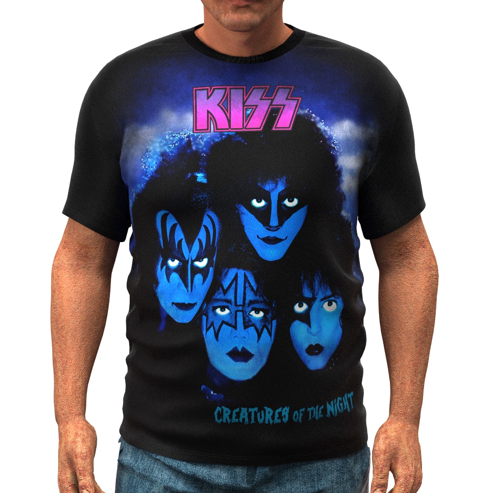 Camiseta Kiss Creatures of the Night 40th Anniversary Gene Paul Eric ...