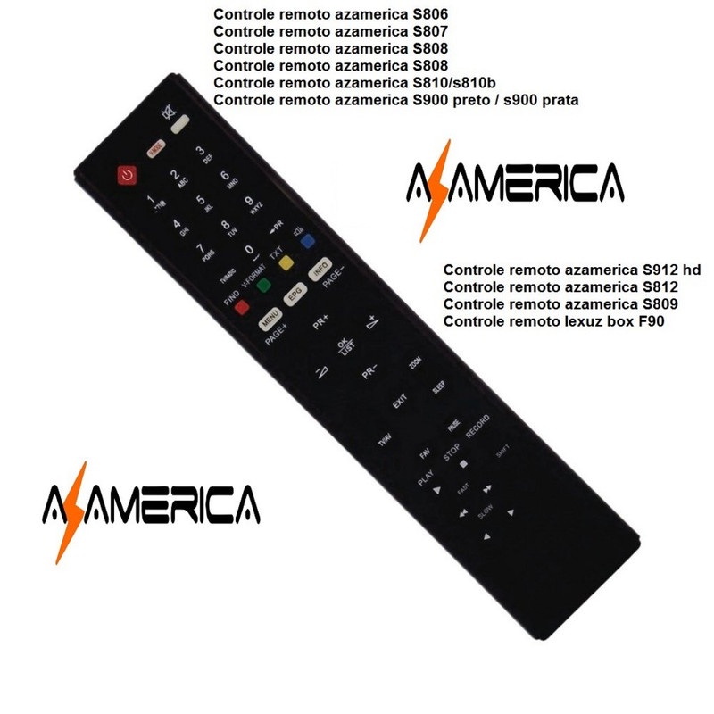 Controle remoto azamerica S900 hd Pronta entrega | Shopee Brasil