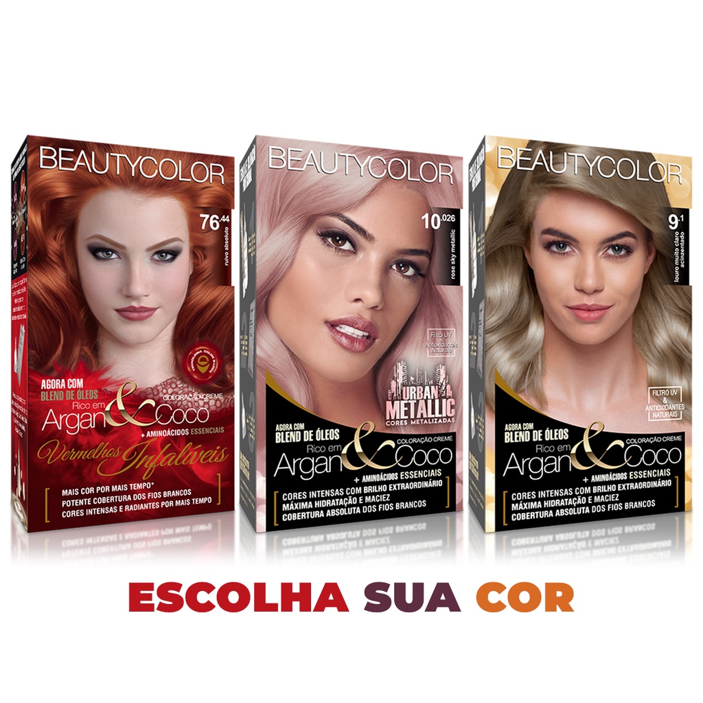 Coloração Kit Beautycolor Todas As Cores - Tinta Para Cabelo | Shopee ...