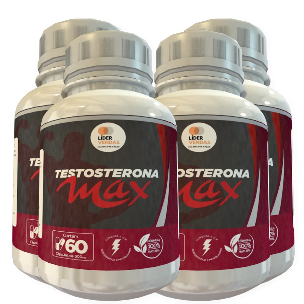 Testosterona Max 500mg 60 cápsulas kit com 4 potes | Shopee Brasil