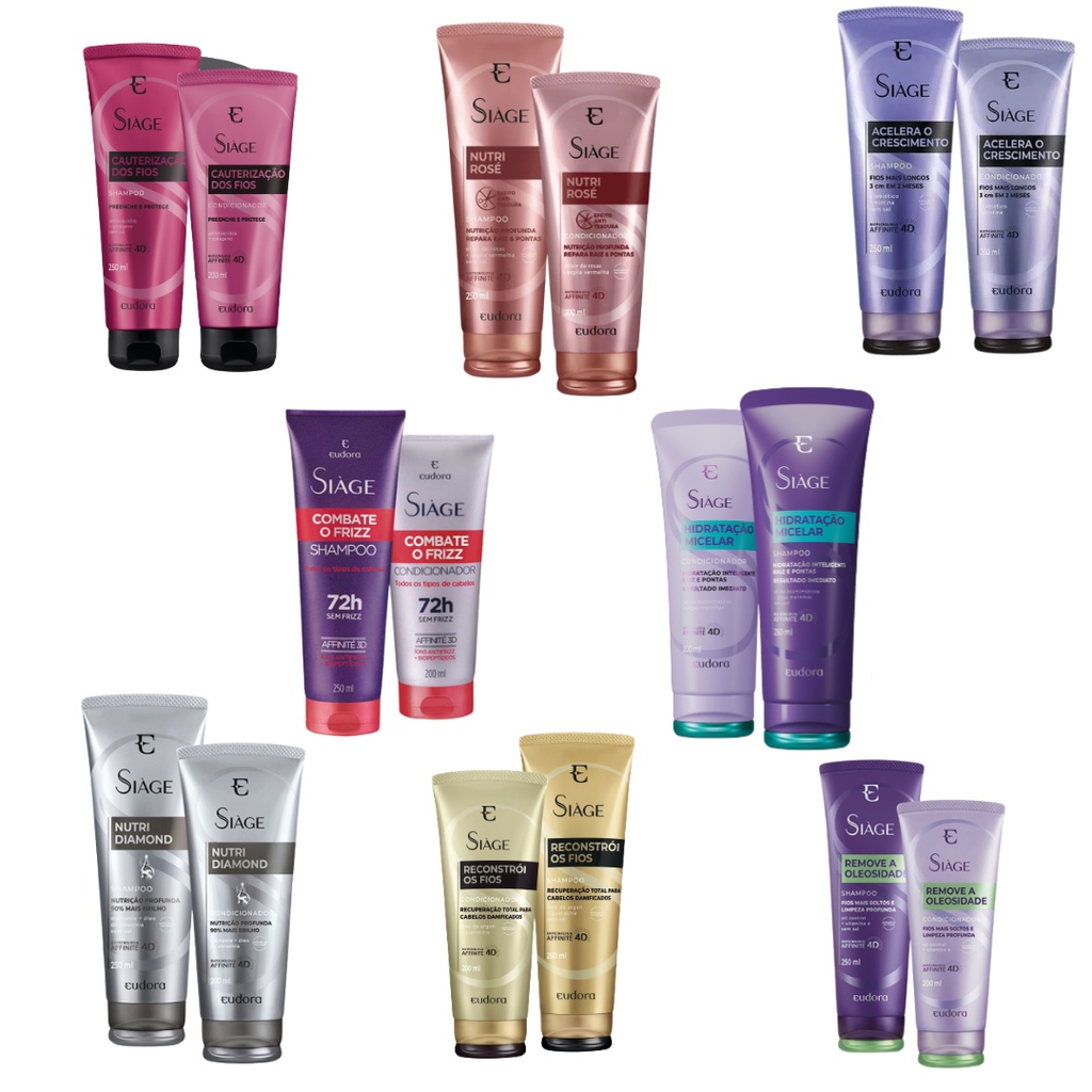 Linha Siage Eudora Shampoo | Shopee Brasil