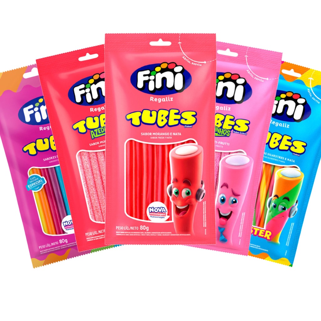 Bala Fini Tubes Gelatina Goma Kit Festa Lembrancinha Unidade 80g ...