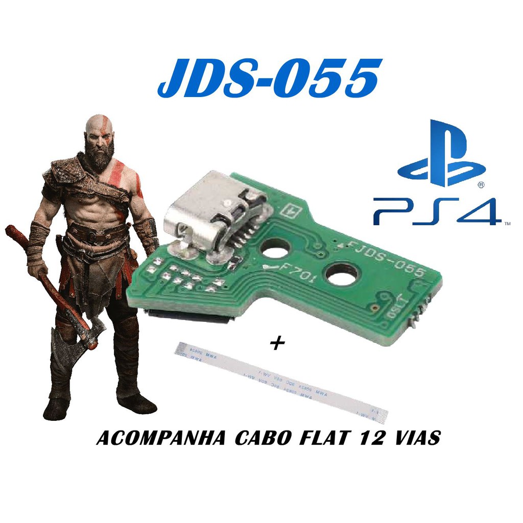 Placa USB JDS 055/050 JDM 055/050 + Cabo Flat 12 Vias - Controle PS4 | Shopee Brasil