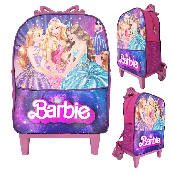 Bolsa Mochila de Rodinhas Barbie Uni Escolar Infantil | Shopee Brasil