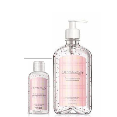 Kit 2 Giovanna Baby Pink Gel Higienizante Para As Mãos 500ml + 60ml ...