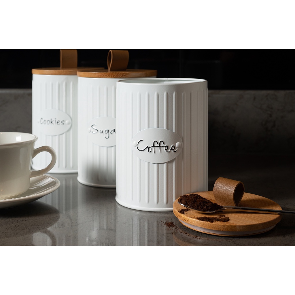Pote de Lata para Café açúcar biscoito Porta Condimentos Unitário Lisse ...