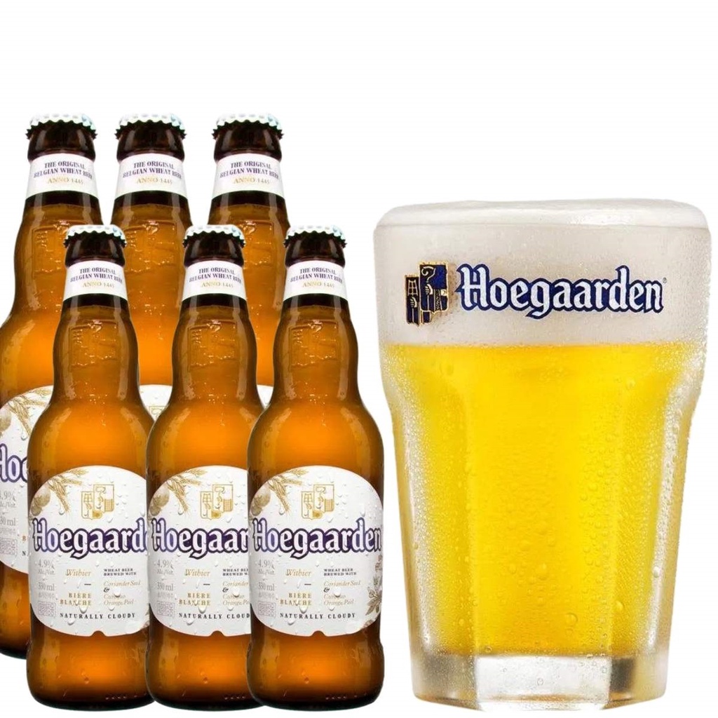 PACK 6 Cerveja Importada Hoegaarden 330 ml - melhor do Mundo - com copo ...