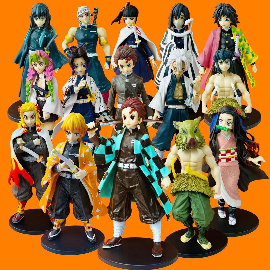 Demon Slayer All Role Kanjirou Nezuko Zenitsu PVC Action Figure Modelo ...