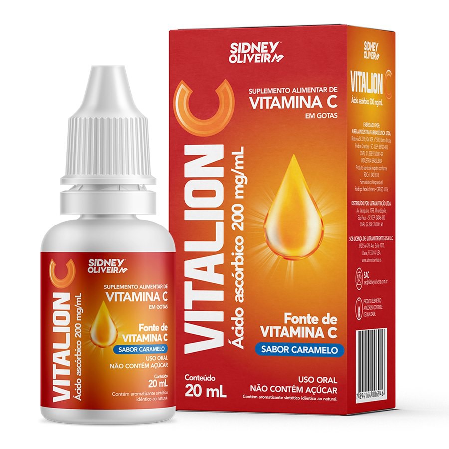 Vitamina C 200mg / Ml Vitalion C Gotas 20ml Sabor Caramelo | Shopee Brasil
