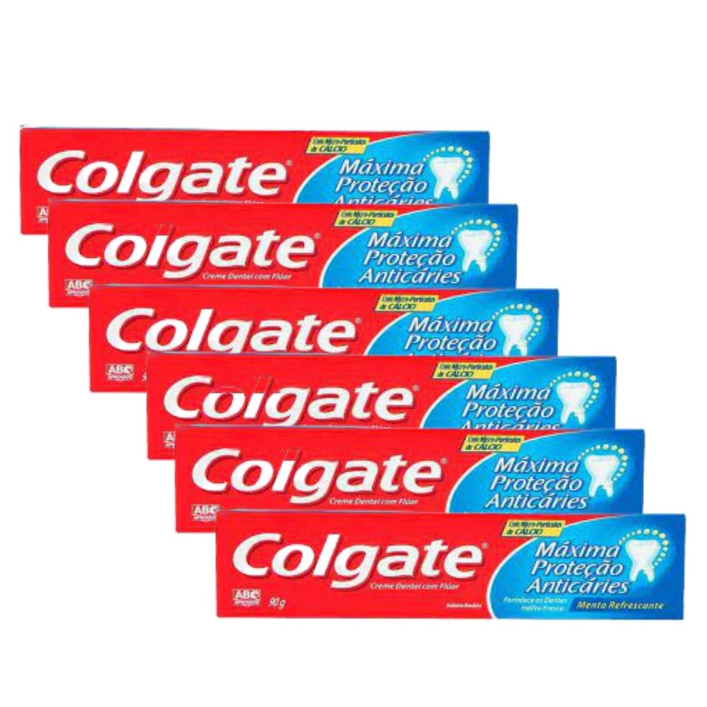 Creme Dental Colgate 90g Max Proteção Anticáries Kit C/6 Un | Shopee Brasil