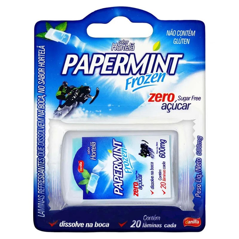PAPER MINT FROZEN LÂMINAS REFRESCANTES COMESTÍVEIS ZERO AÇUCAR DANILLA ...