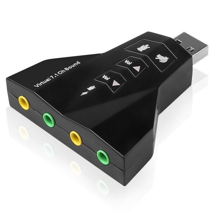 Placa de Som USB Externa com 7.1 Canais / Placa de Áudio P2 para PC ...