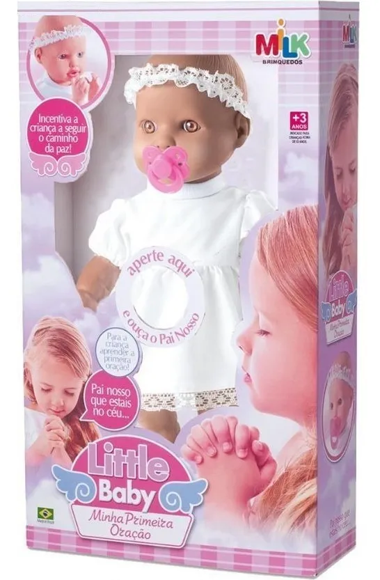 Boneca Baby Minha Primeira Oração Negra - Reza O Pai Nosso | Shopee Brasil
