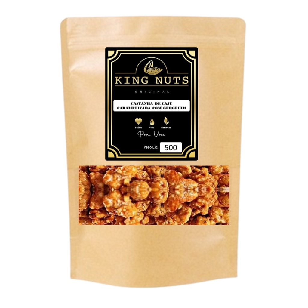 Castanha De Caju Caramelizada 500gr King Nuts | Shopee Brasil