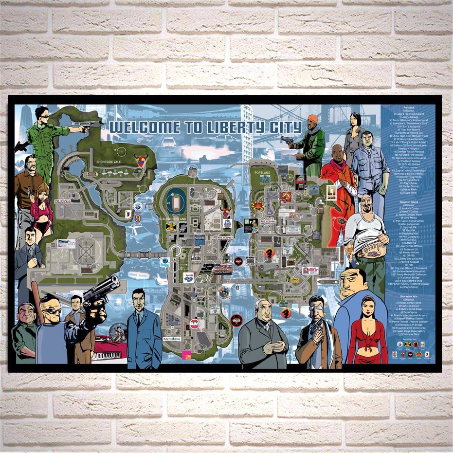 Poster Cartaz Mapa Gta 3 Iii Liberty City A3 | Shopee Brasil