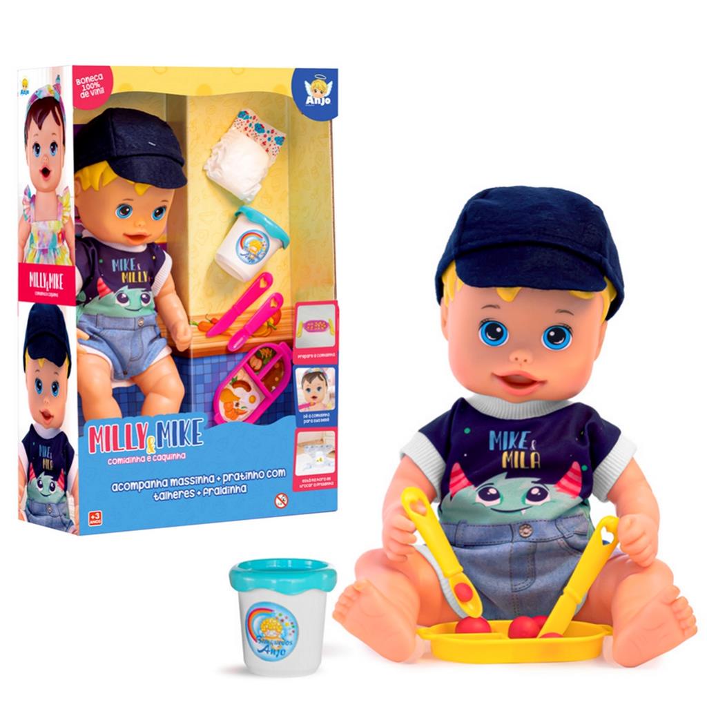 Boneco Mike Come E Faz Caquinha - Anjo Brinquedos | Shopee Brasil