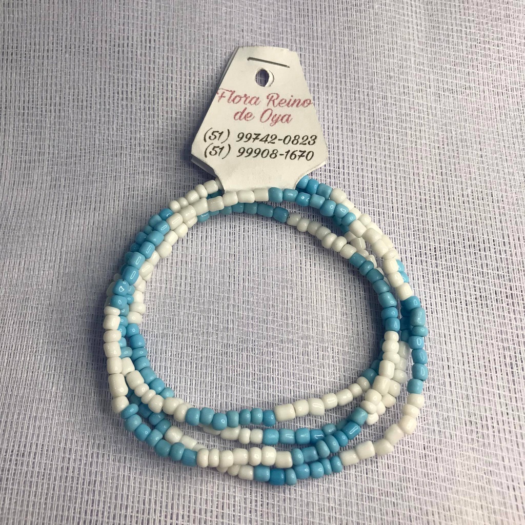 Guia azul e branco umbanda | Shopee Brasil