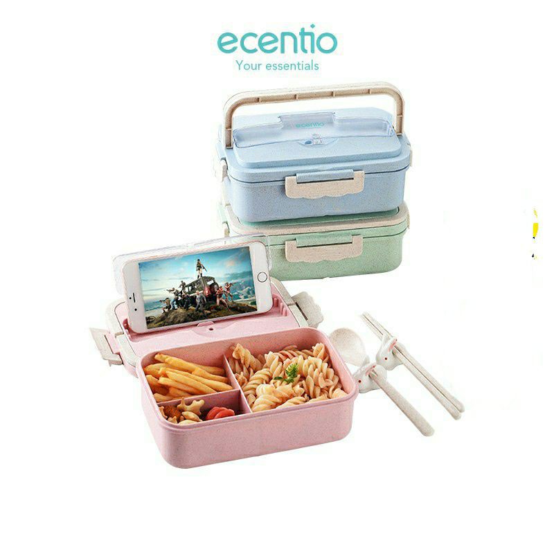 Lancheira Ecentio Palha De Trigo De 3 Cores 1000ml | Shopee Brasil