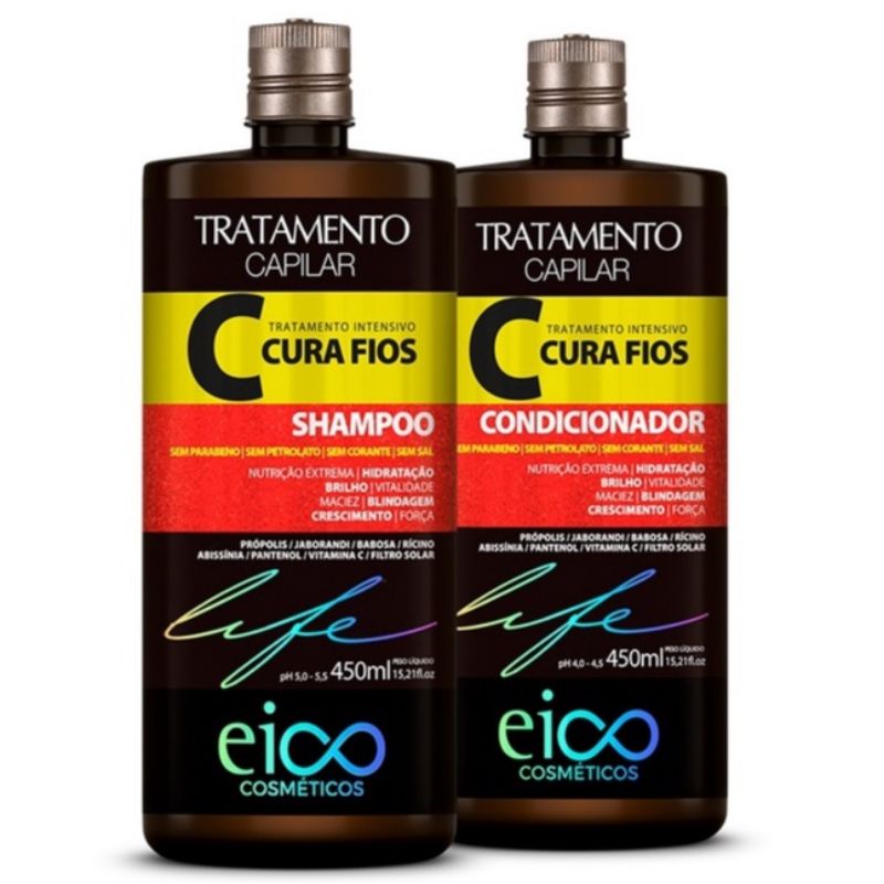 kit Eico Tratamento Cura Fios Shampoo e Condicionador | Shopee Brasil