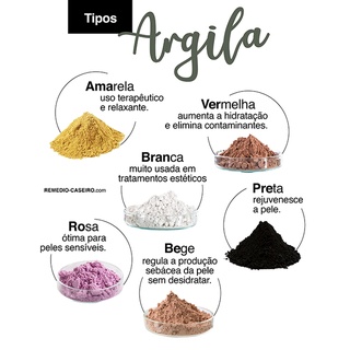 skin care Argila em pó 100g - Máscara Facial - Branca, Preta, Vermelha ...