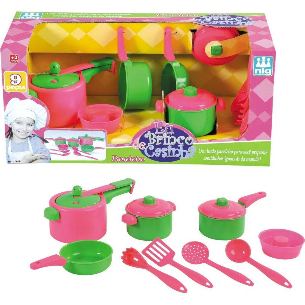 Kit Cozinha Infantil Paneleiro Panelinhas Menina - Nig | Shopee Brasil