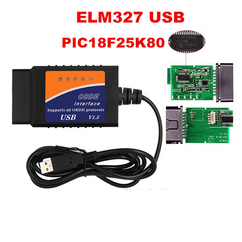 ELM327 USB OBD2 chip De Alto Desempenho OBD 2 scanner Para PC EML 327 V1.5 ODB2 Ferramenta De ...