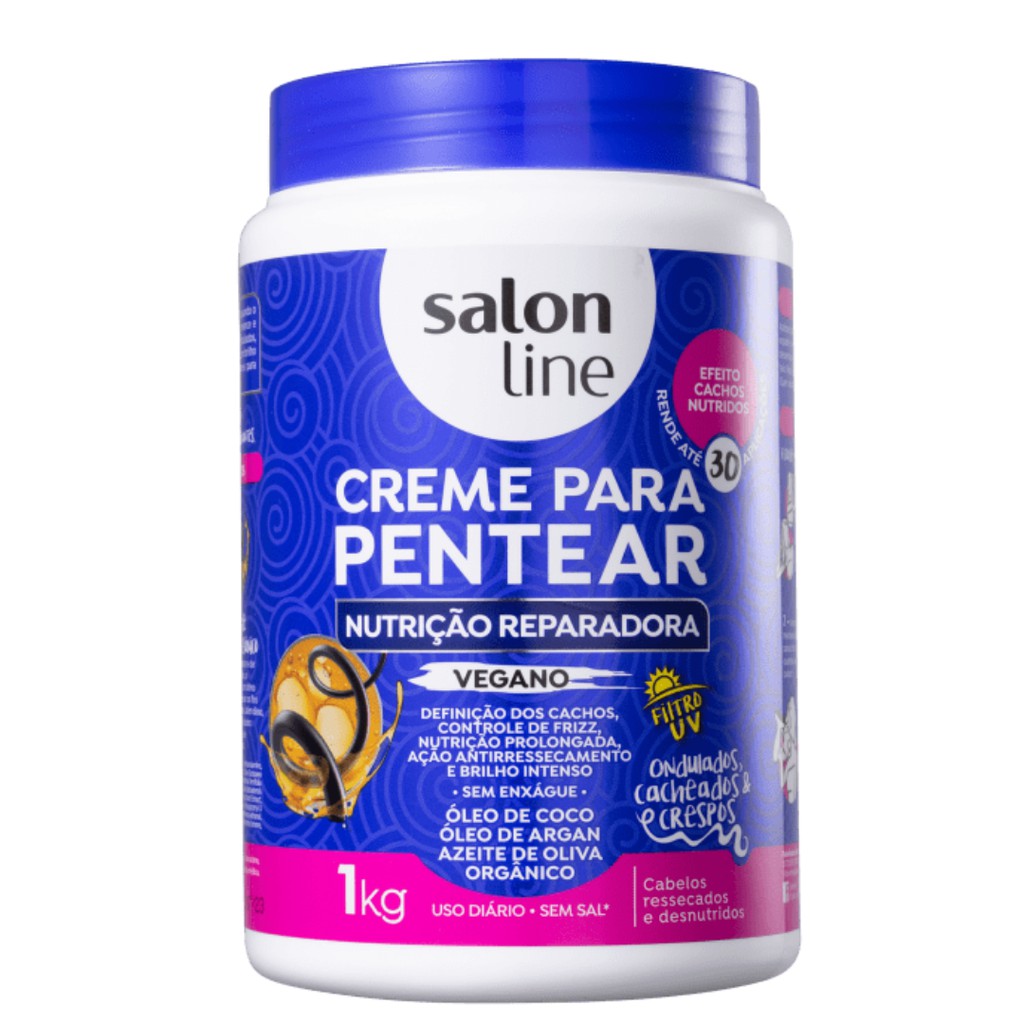 Creme Para Pentear Nutrição Reparadora Salon Line (AZUL) 1kg | Shopee ...