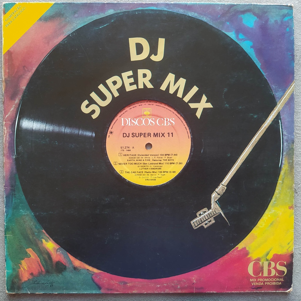 Lp Dj Super Mix 11 vinil promocional Luther Vandross Earth Wind And Fire Terence Trent D´Arby ...
