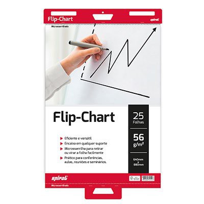 Bloco flip chart 56gr 64x88cm (c/25 fls) Spiral PT 1 UN | Shopee Brasil