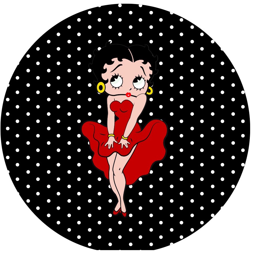 Painel De Festa Redondo Sublimado Em Tecido Tema Betty Boop | Shopee Brasil
