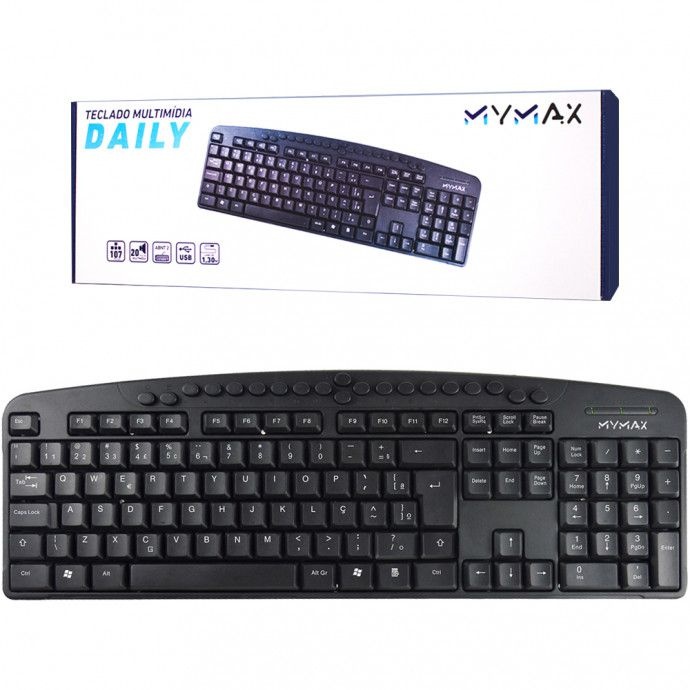 Teclado USB Multimídia Mymax Daily - COM NOTA FISCAL | Shopee Brasil