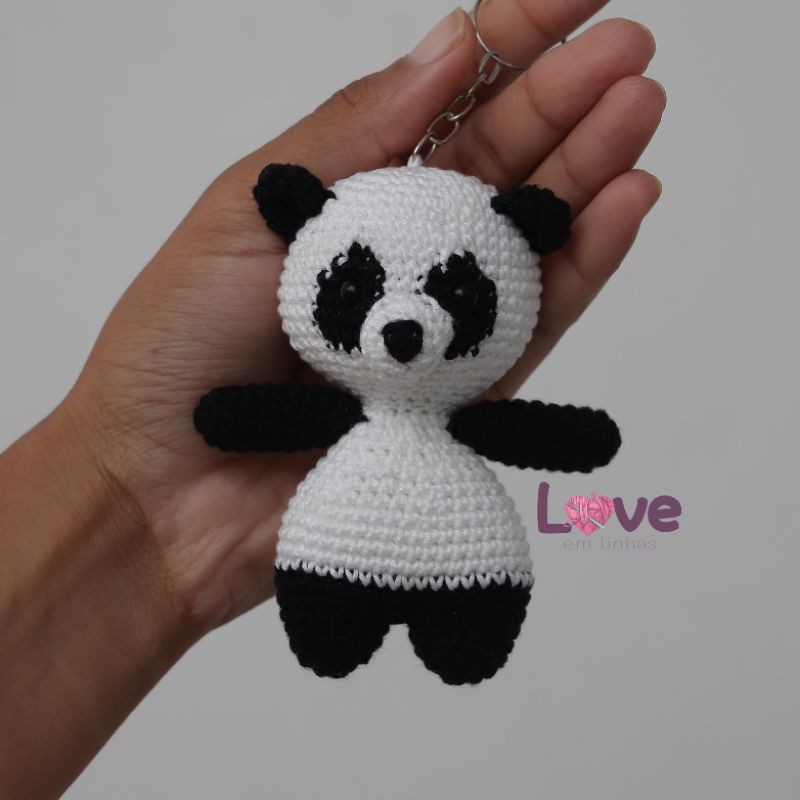 Panda Chaveiro Amigurumi | Shopee Brasil