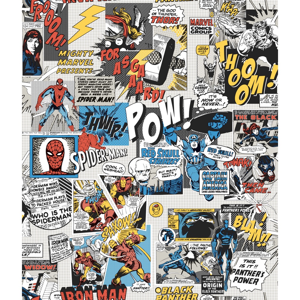 Papel de Parede Para Quarto Menino Marvel Quadrinhos Infantil | Shopee ...